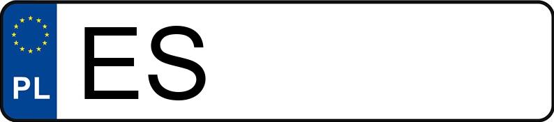 Polskie tablice rejestracyjne wyróżnik ES