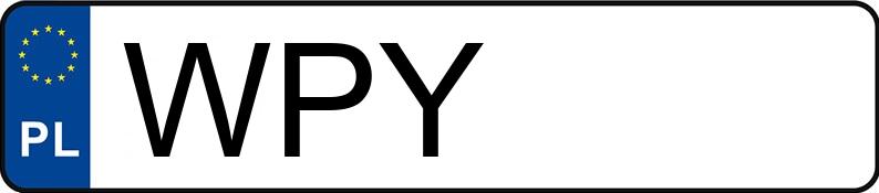 Polskie tablice rejestracyjne wyróżnik WPY