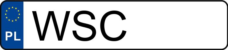 Polskie tablice rejestracyjne wyróżnik WSC
